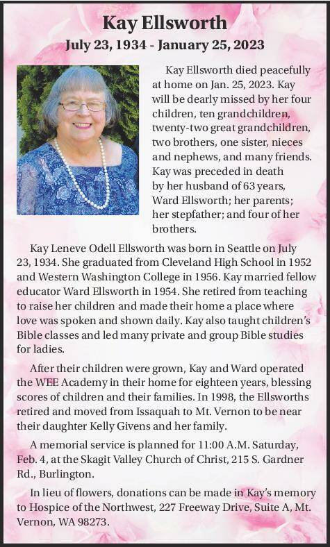 Kay Ellsworth | Obituary | Issaquah Reporter