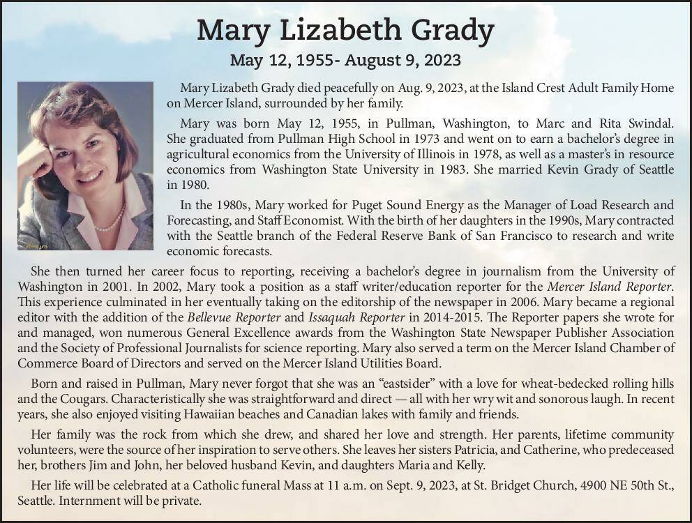 Mary Lizabeth Grady | Obituary | Issaquah Reporter