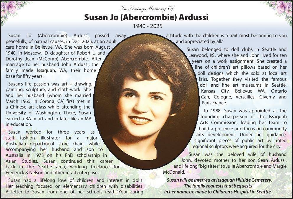 Susan Ardussi | Obit | Issaquah Reporter